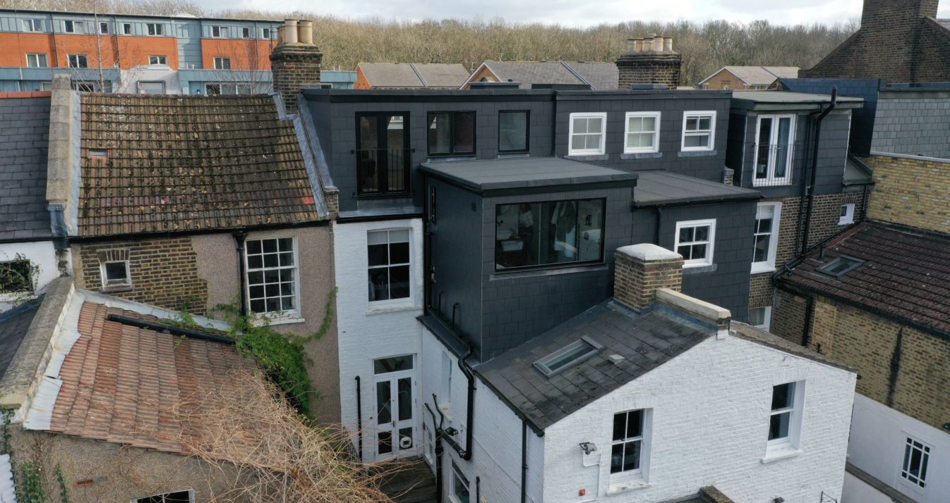 Exterior of L-shaped Dormer Victorian Loft Conversion Hackney E5